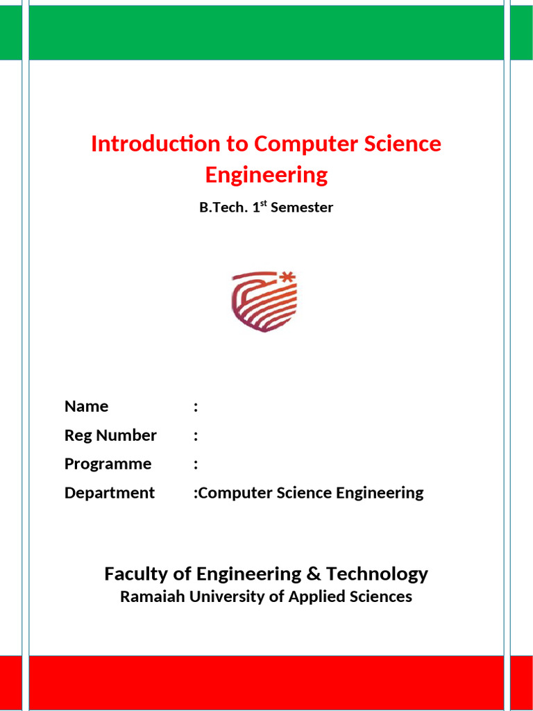 Laboratory-CSD103B - IntroductiontoComputer Science and Engineering - LabManual | PDF