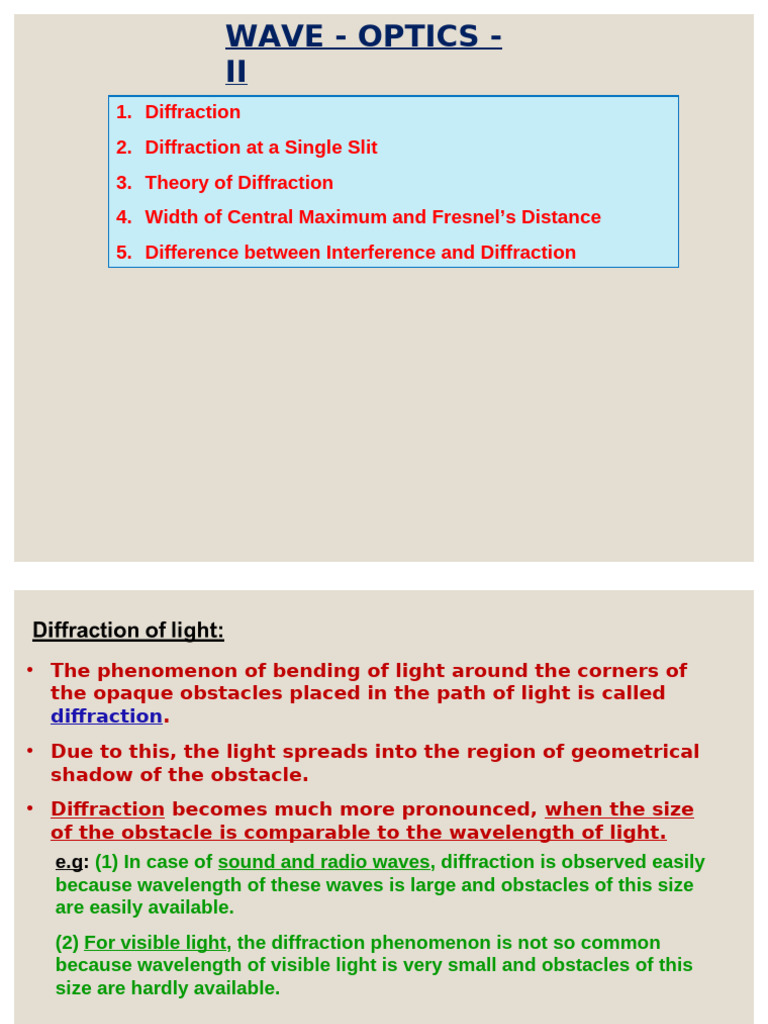 Wave Optics - Part 2 | PDF