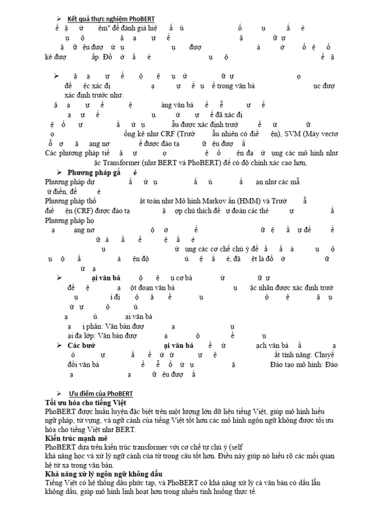 Kết quả thực nghiệm PhoBERT | PDF