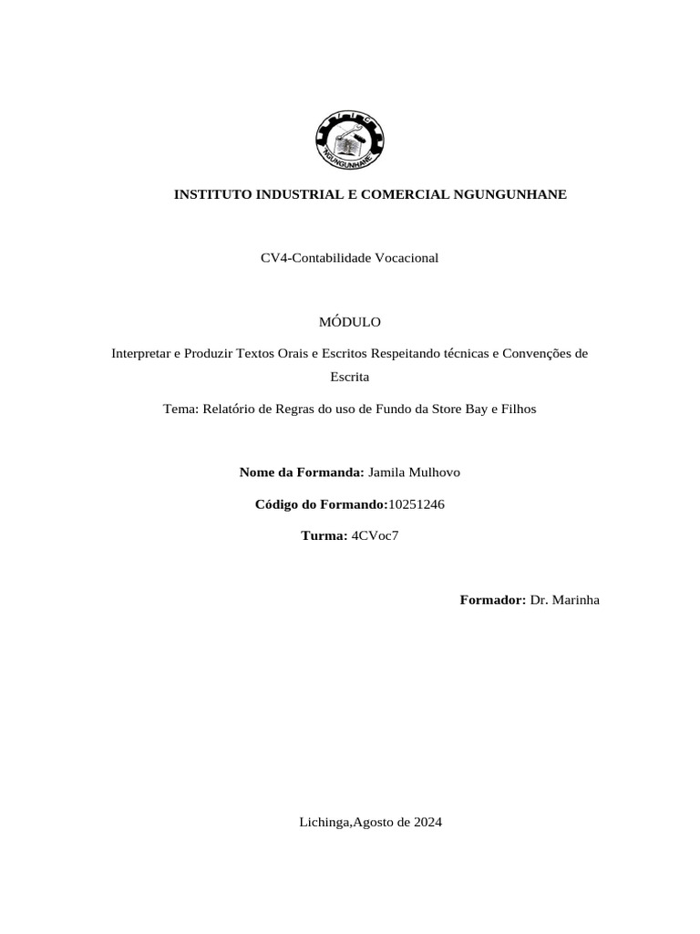 Capa de Relatorio Jami | PDF