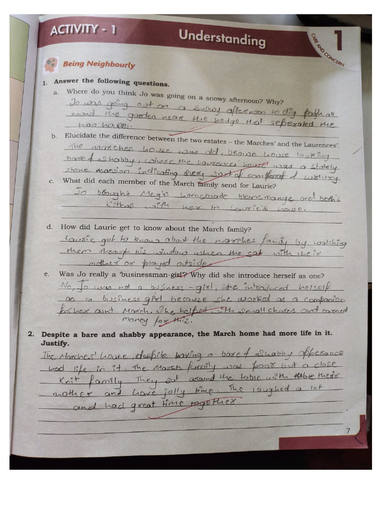 Class 8- Unit 1 Being Neighbourly Workbook Work | PDF