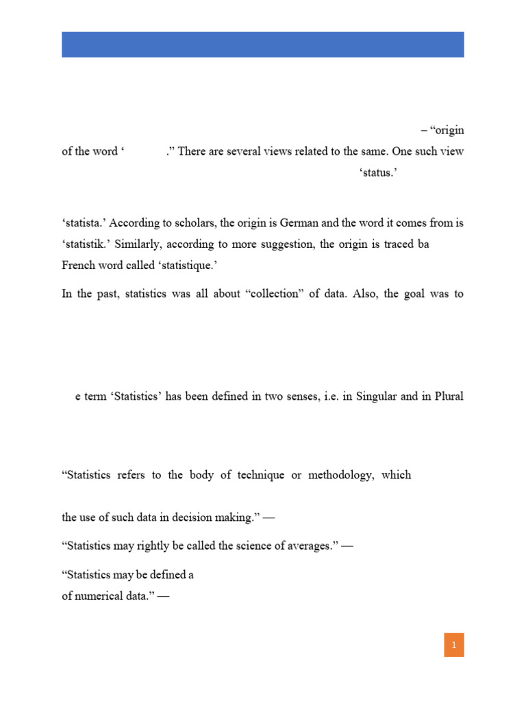 Introduction to Statistics Module 1 | PDF