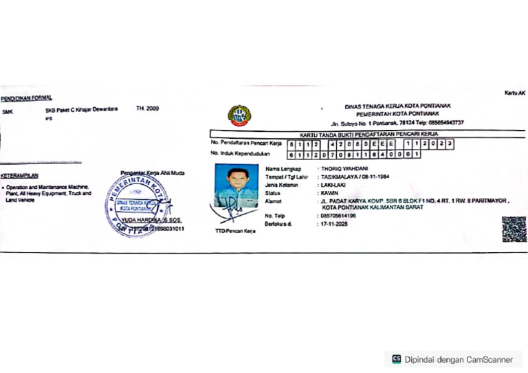 kartu kuning AK-1 | PDF