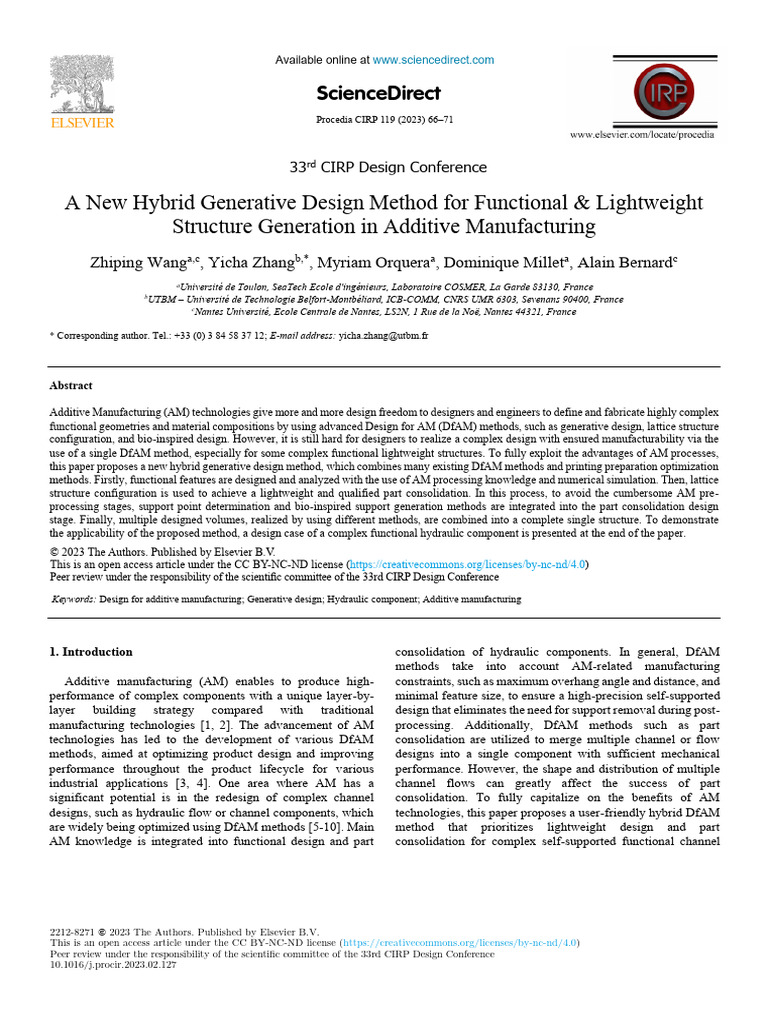 A New Hybrid Generative Design Method For Functional & Lightweight ...