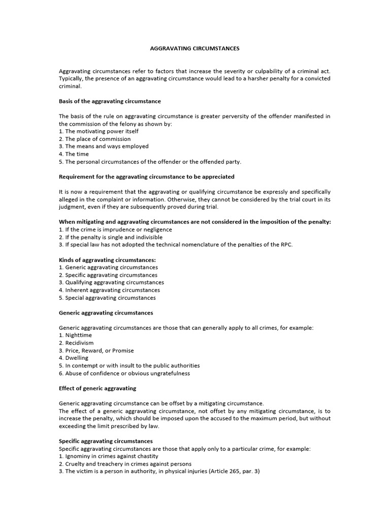 Aggravating Circumstances | PDF