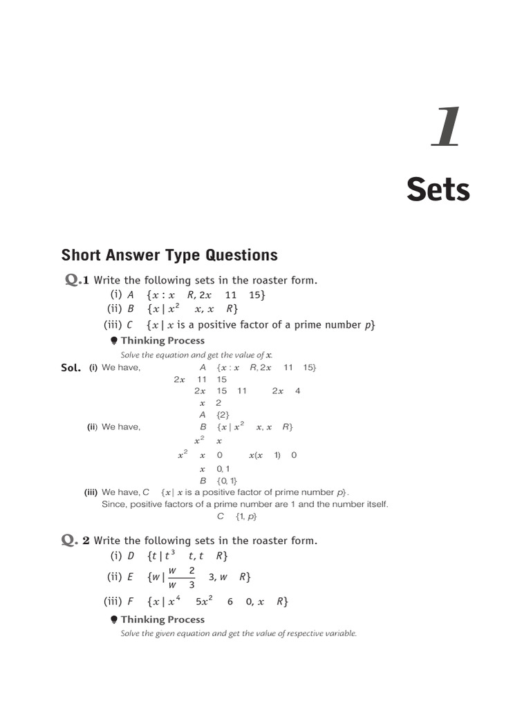 Maths Exemplar XI | PDF