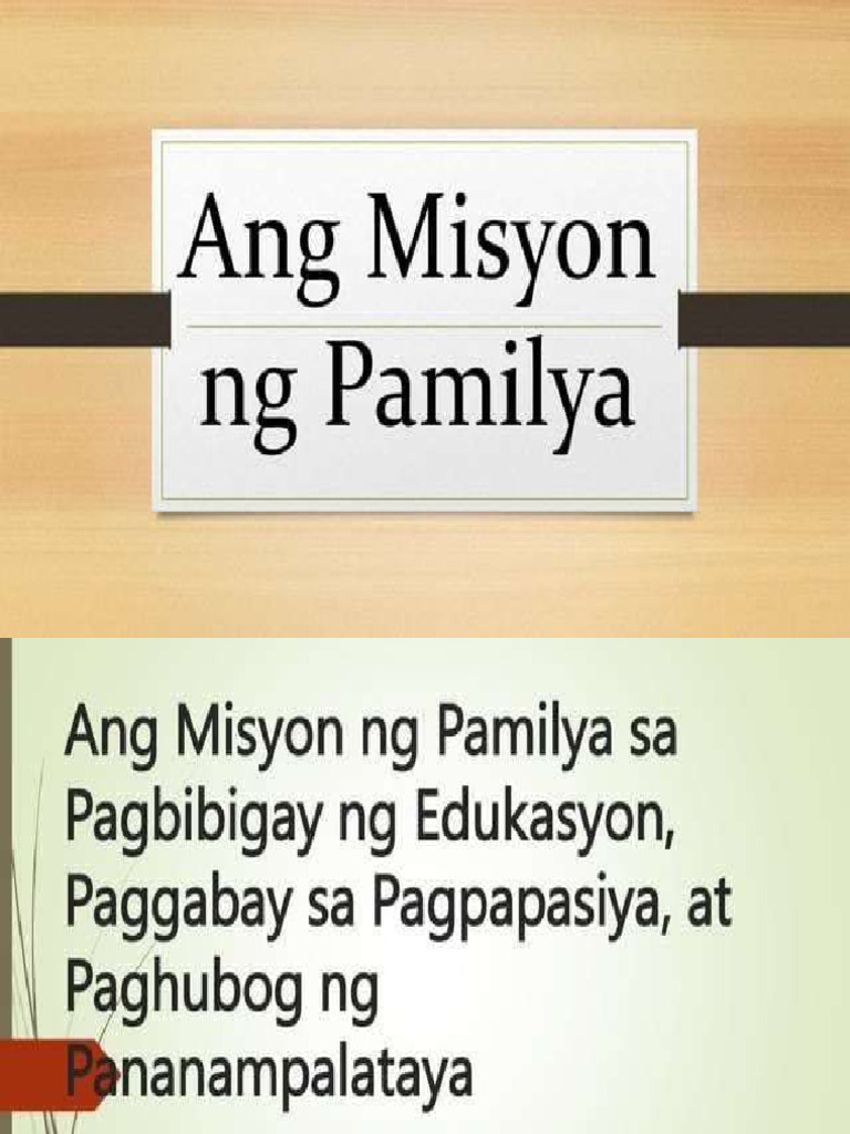 Esp 8 - Misyon NG Pamilya | PDF