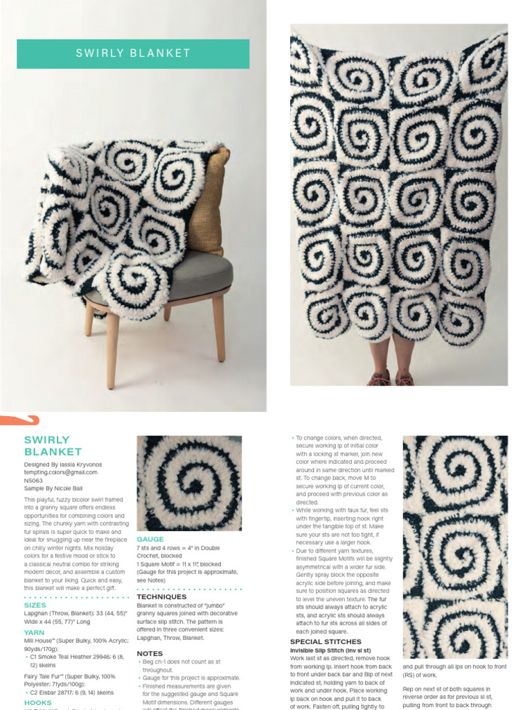 Crochet Swirl Throw Pattern | PDF