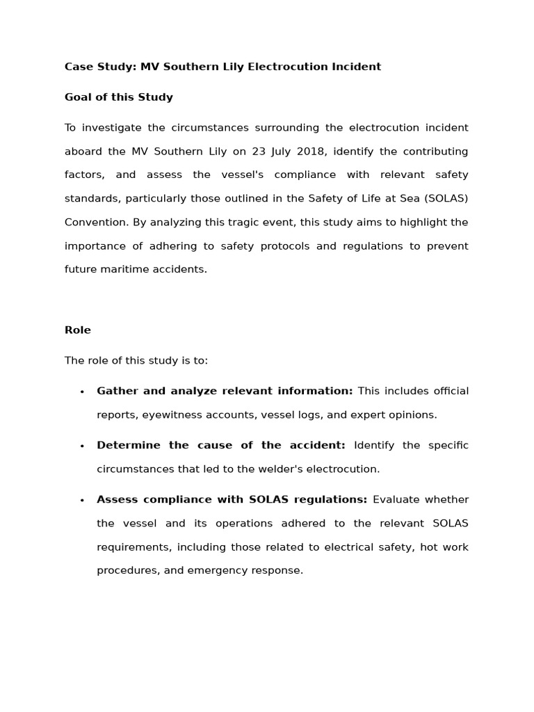 Case Study On MV Southern Lily | PDF