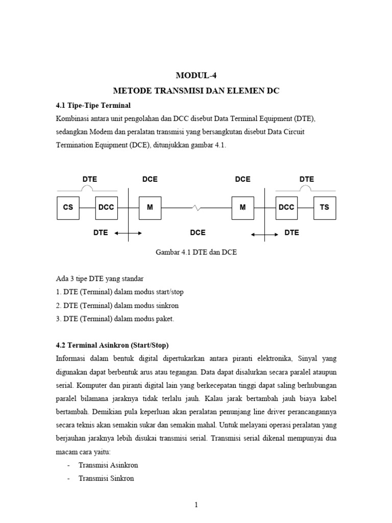 Modul-4 Metode Transmisi Dan Elemen DC | PDF
