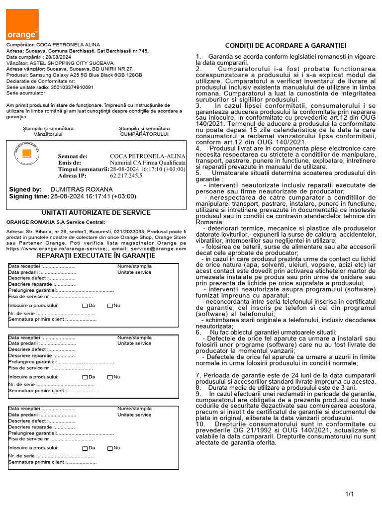 Certificat Garantie | PDF