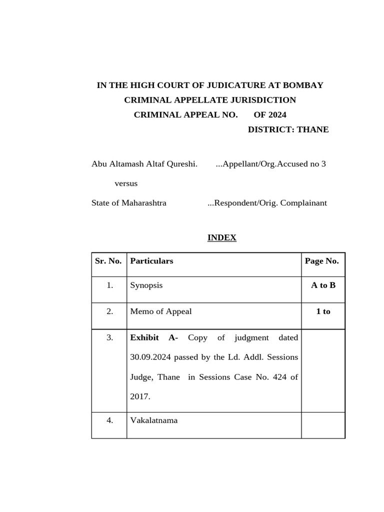 Appeal HC Abu Altamash | PDF