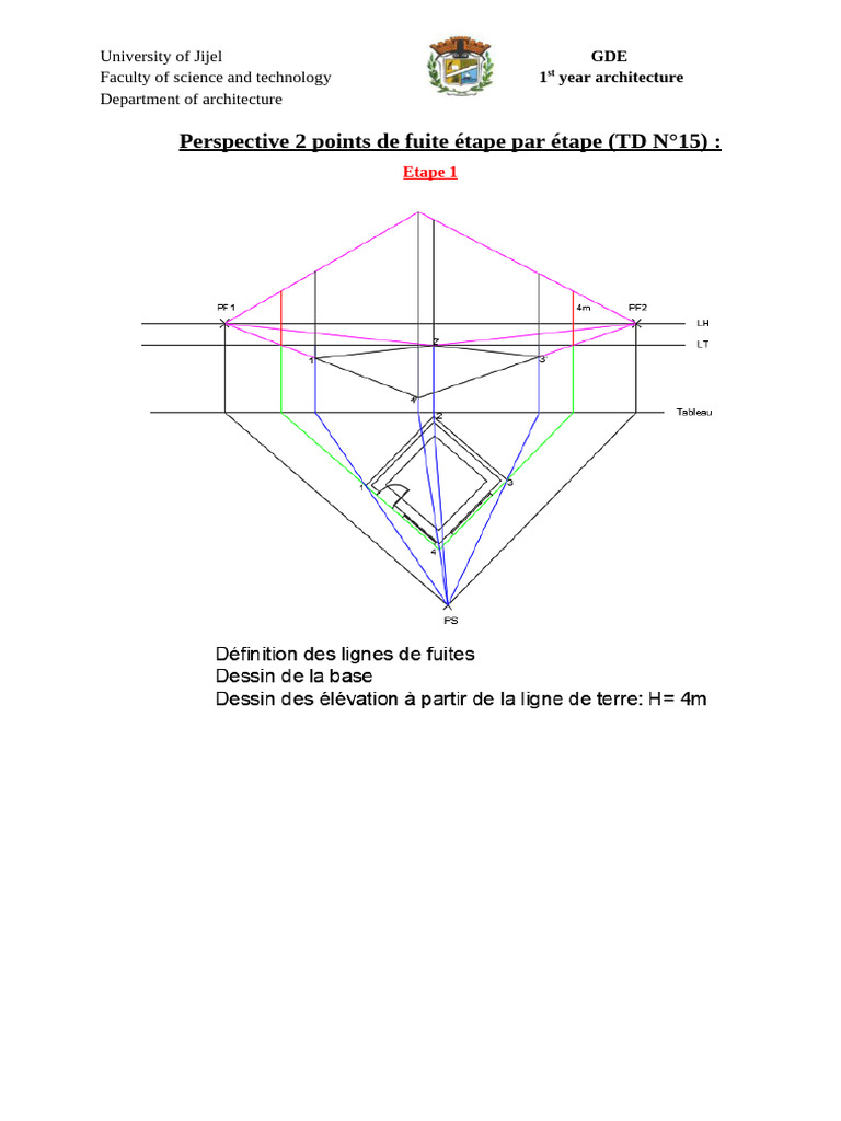 Perspective À 2 Points de Fuite Étape Par Étape | PDF