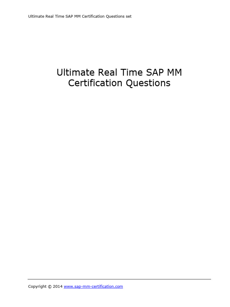 Ultimate SAP MM Questions | PDF