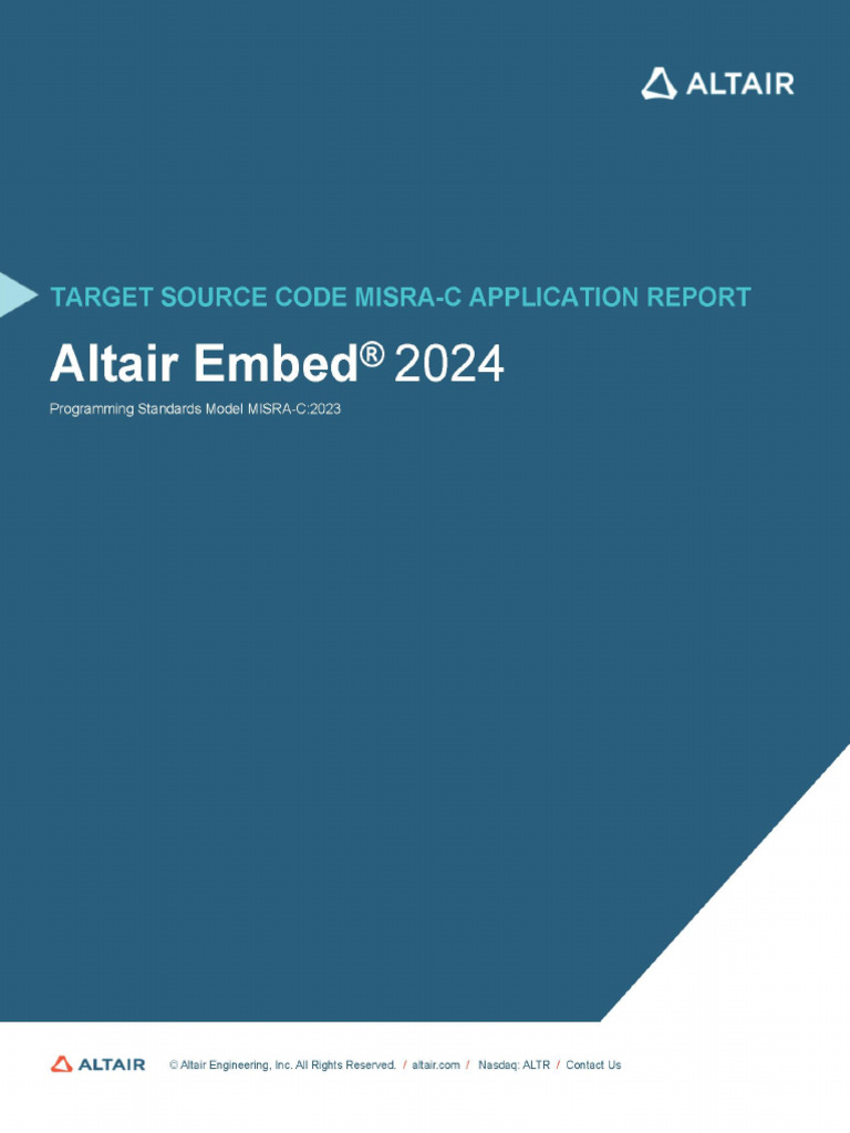 MISRA C 2023 AltairEmbed | PDF