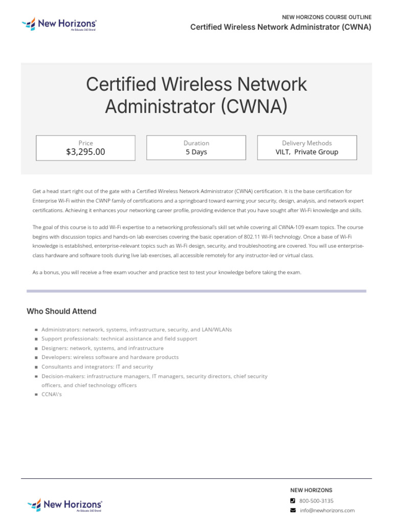Certified Wireless Network Administrator (CWNA) | PDF