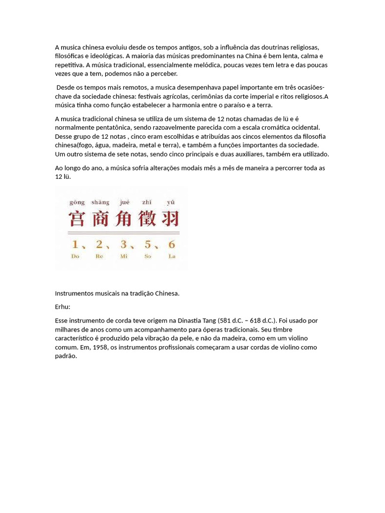 A Musica Chinesa | PDF