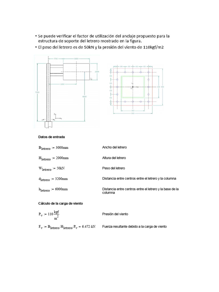 6.2 Diseño de Anclaje de Letrero | PDF