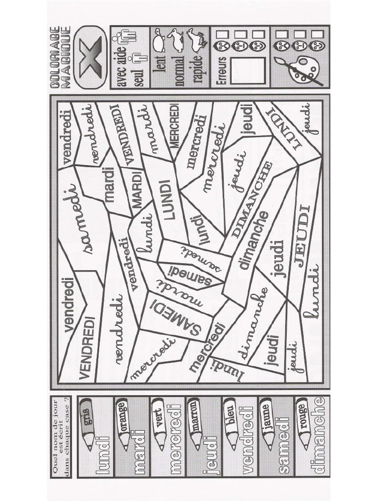 Coloriage Jours | PDF