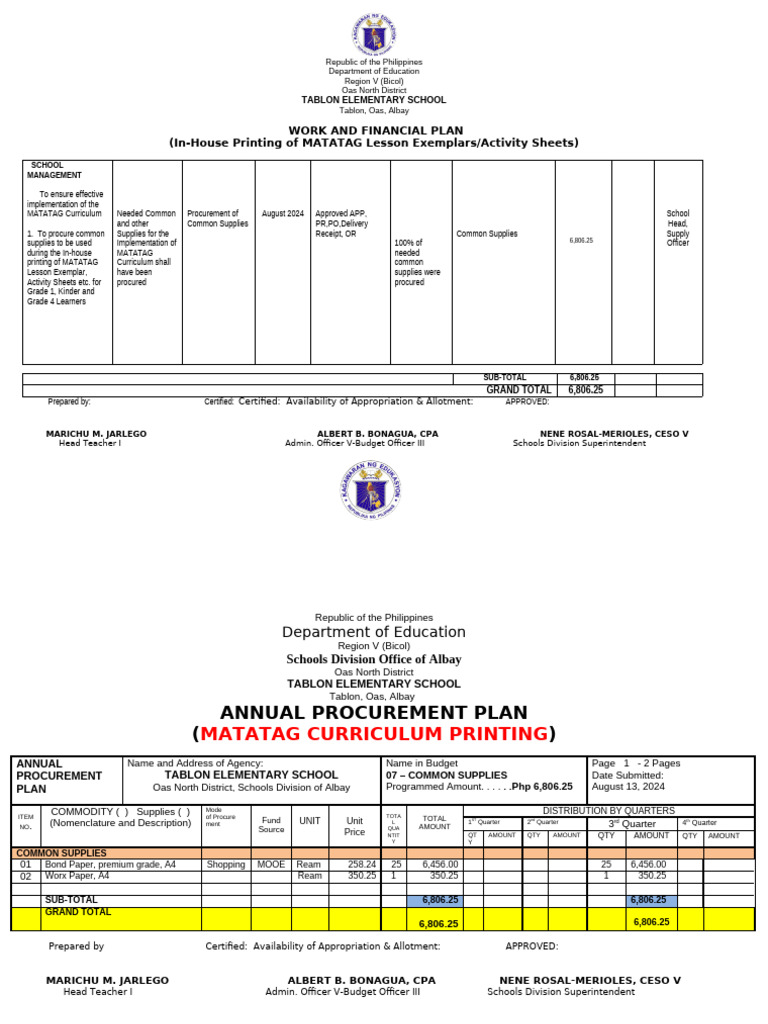 Matatag Printing 2024 | PDF