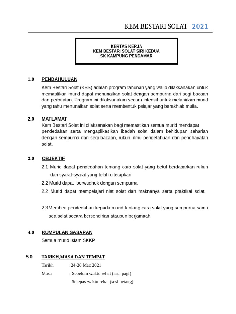 KERTAS KERJA KBS siri 1 2021 | PDF