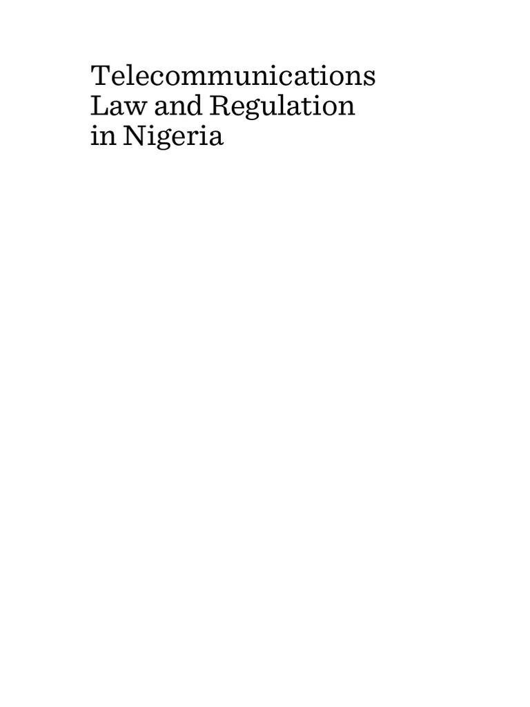 Telecommunications Laws in Nigeria | PDF