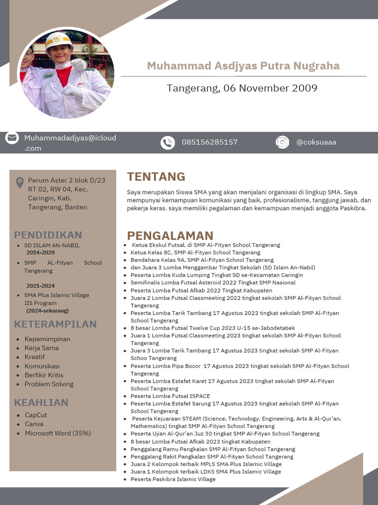 CV Muhammad Asdjyas Putra Nugraha, 10.1 | PDF