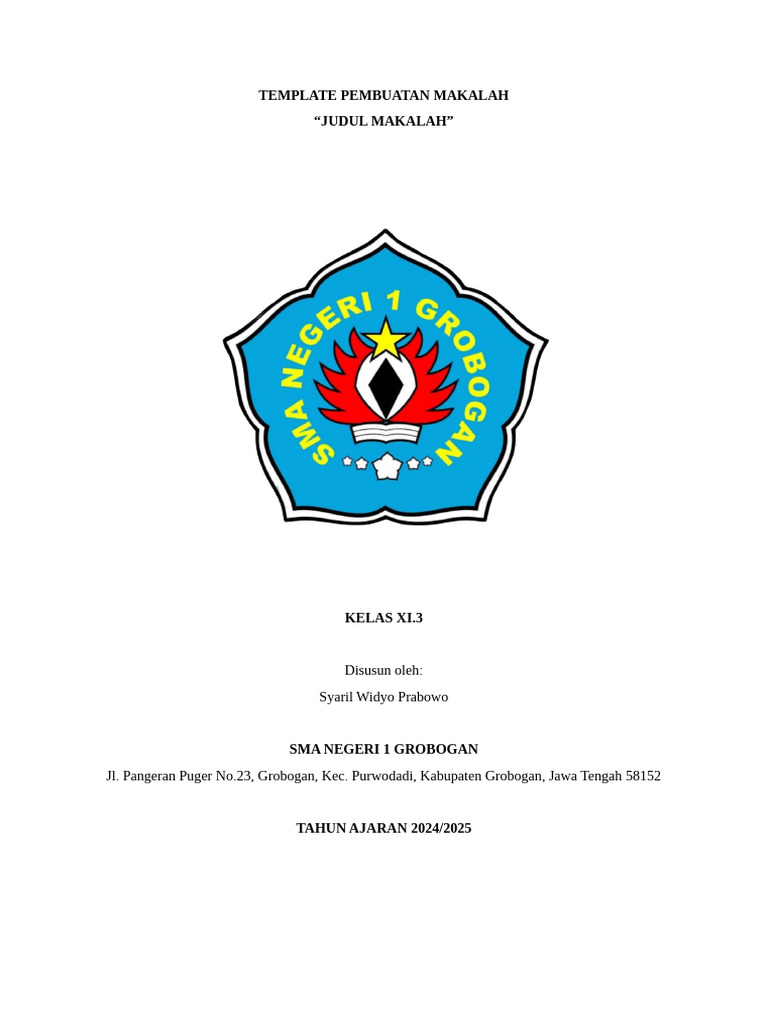 Template Pembuatan Makalah | PDF