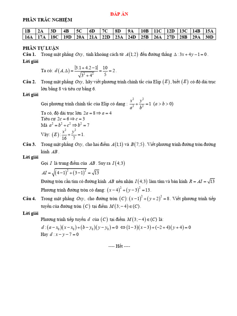 DAP AN - Đề tham khảo 10 | PDF
