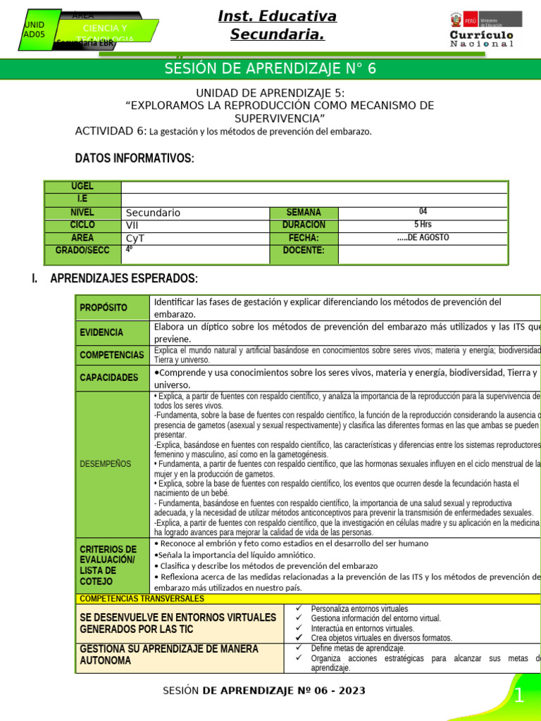 D-4º Ses Act 6-Cyt-Und 5 | PDF