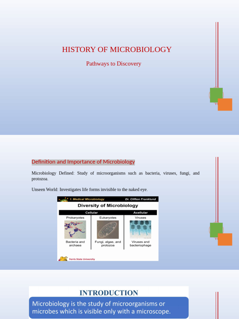 Presentation - INTRODUCTION TO MICROBIO - HISTORY | PDF