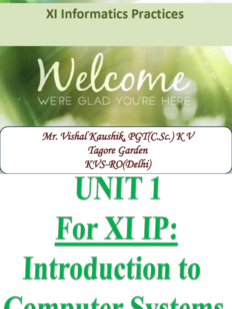 XI IP 2023-24 Intro To Computer System Unit 1 | PDF