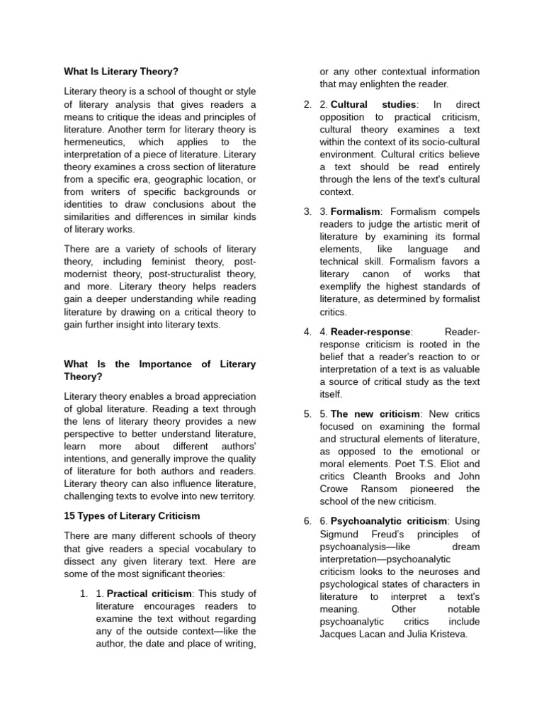What Is Literary Theory | PDF