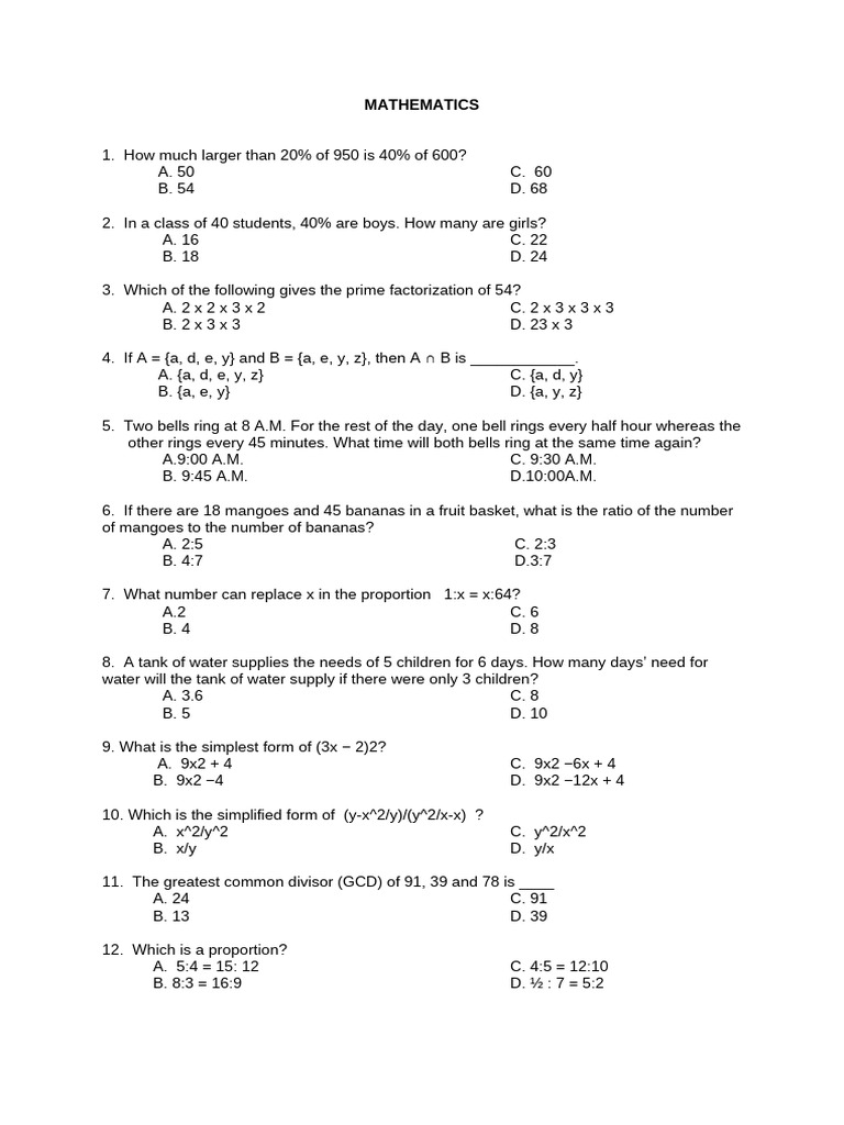 Math Reviewer | PDF