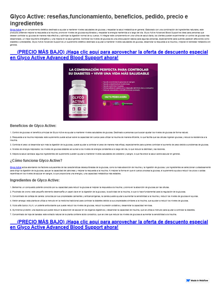 Glyco Active: Control de Glucosa Eficaz | PDF | Insulina | Diabetes