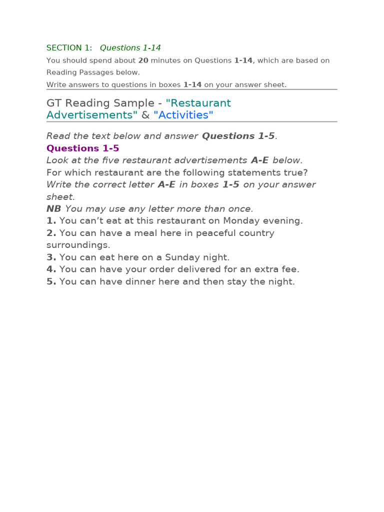 Reading Test 2 Pdf