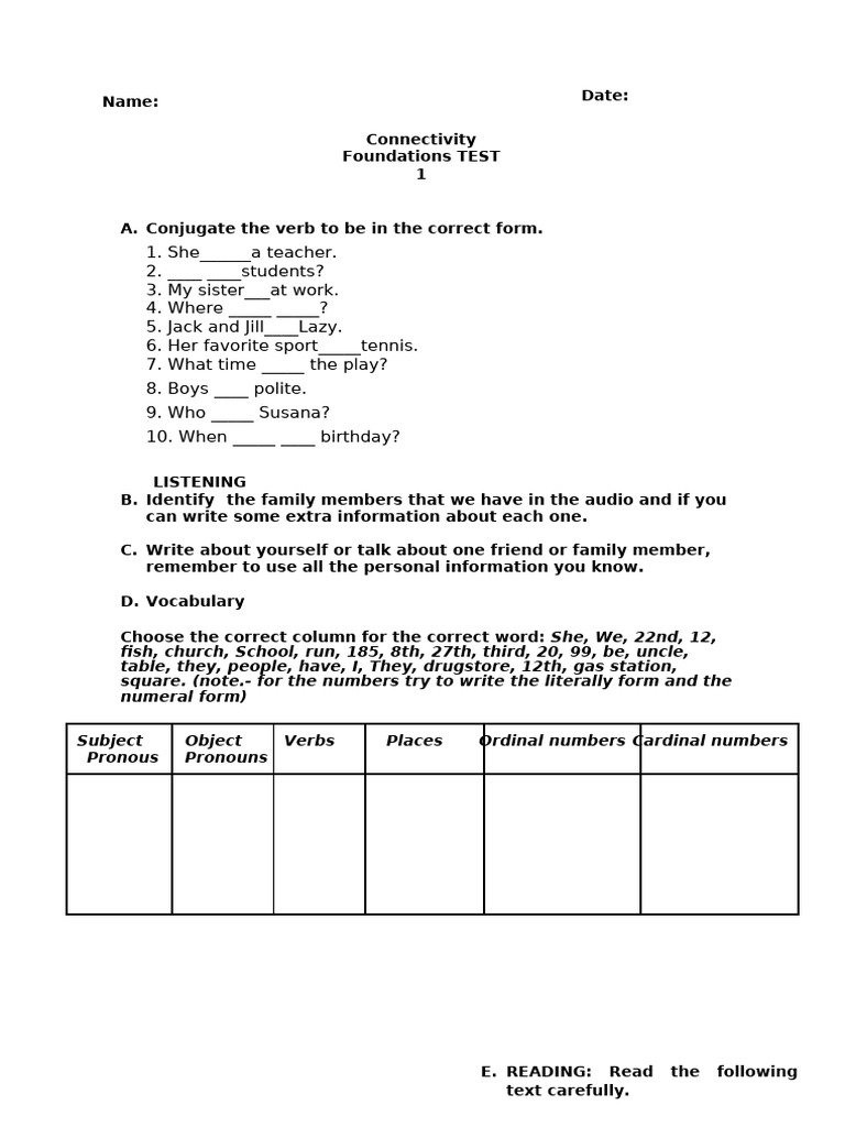 Connectivity Foundations Test 1 | PDF