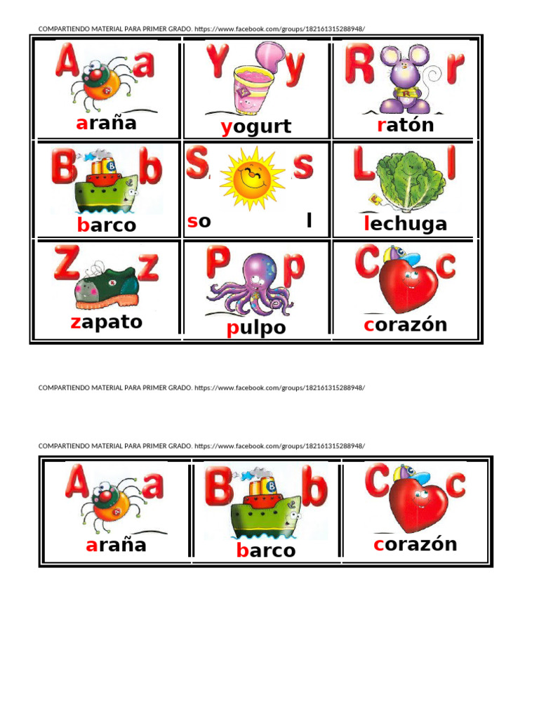 Loteria Alfabeto Con Boquitas y Wendy | PDF | Alimentos | Lechería