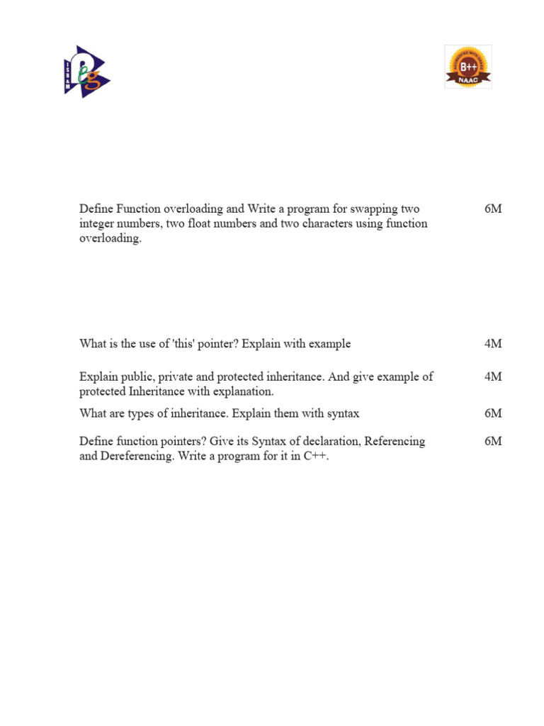 Model Questions Paper Unit 2 - Notes | PDF