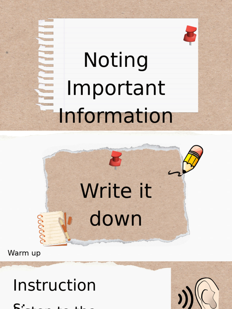 Noting Important Information | PDF