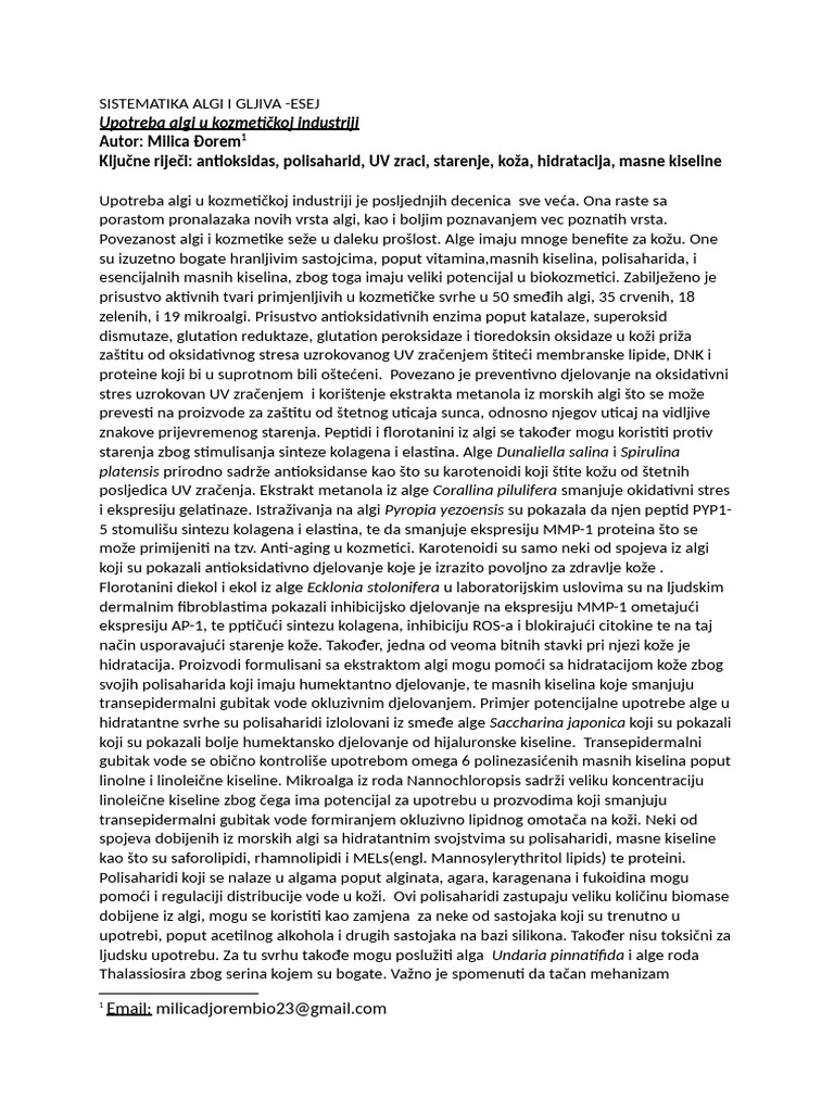 Alge U Kozmetici | PDF