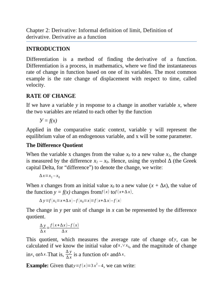 Chapter 2 Derivatives | PDF