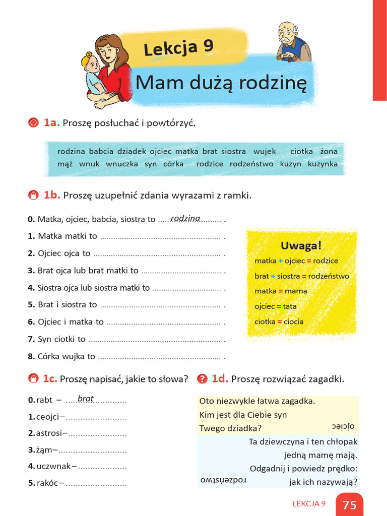 Klasa 5 Lekcja 9 Poziom A1 | PDF