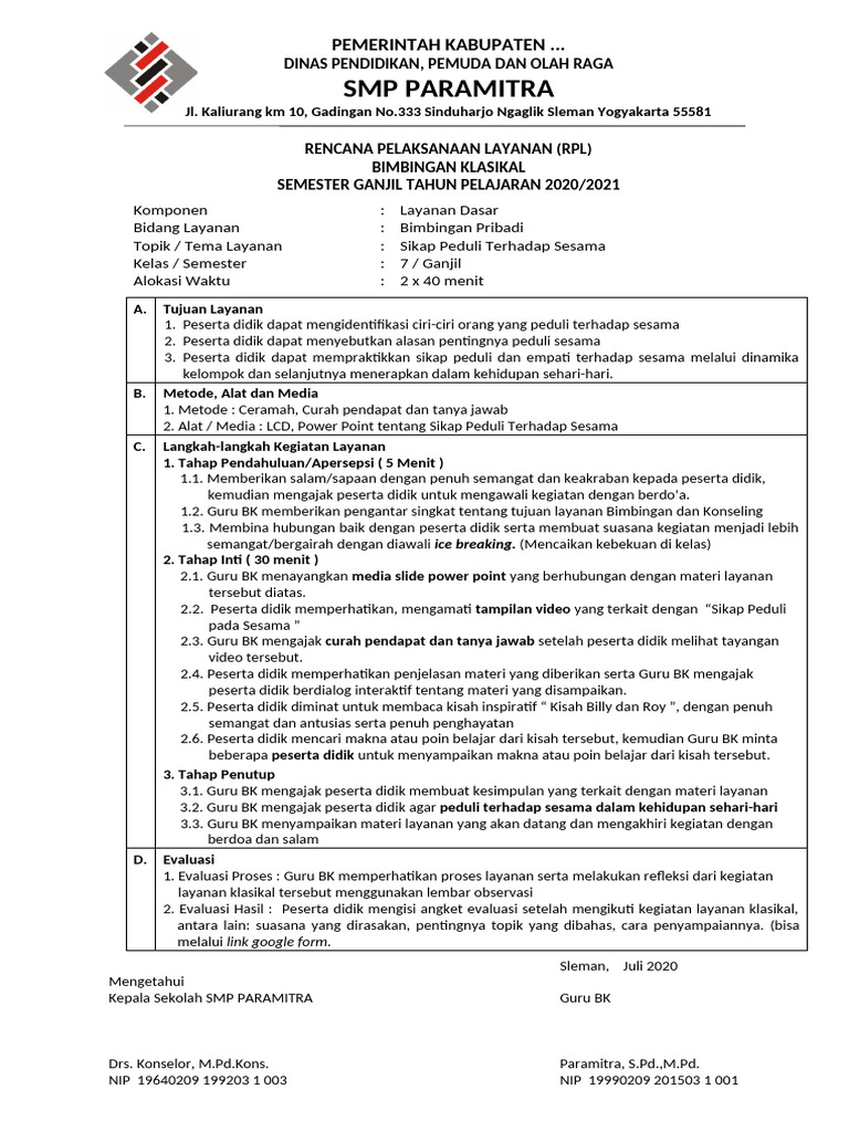 RPL Dan Materi BK - Sikap Peduli Terhadap Sesama | PDF