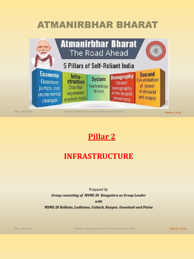 Aatmanirbhar Bharath MSME Presentation 2 - Infrastructure | PDF