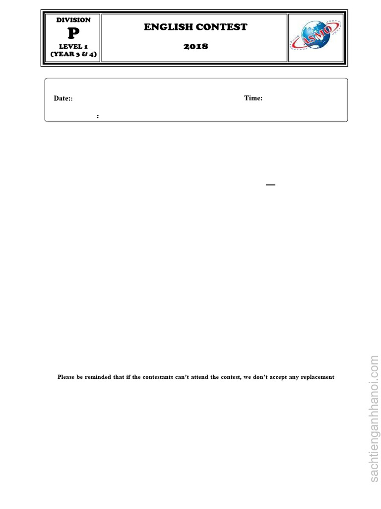 ASMO 2018-tieng-anh-3-4 | PDF