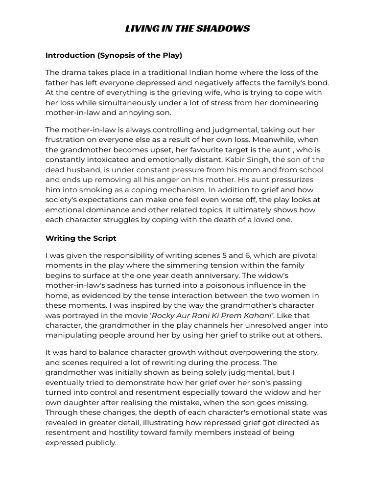 Tanya Shah - Drama Essay Q1 Summative | PDF