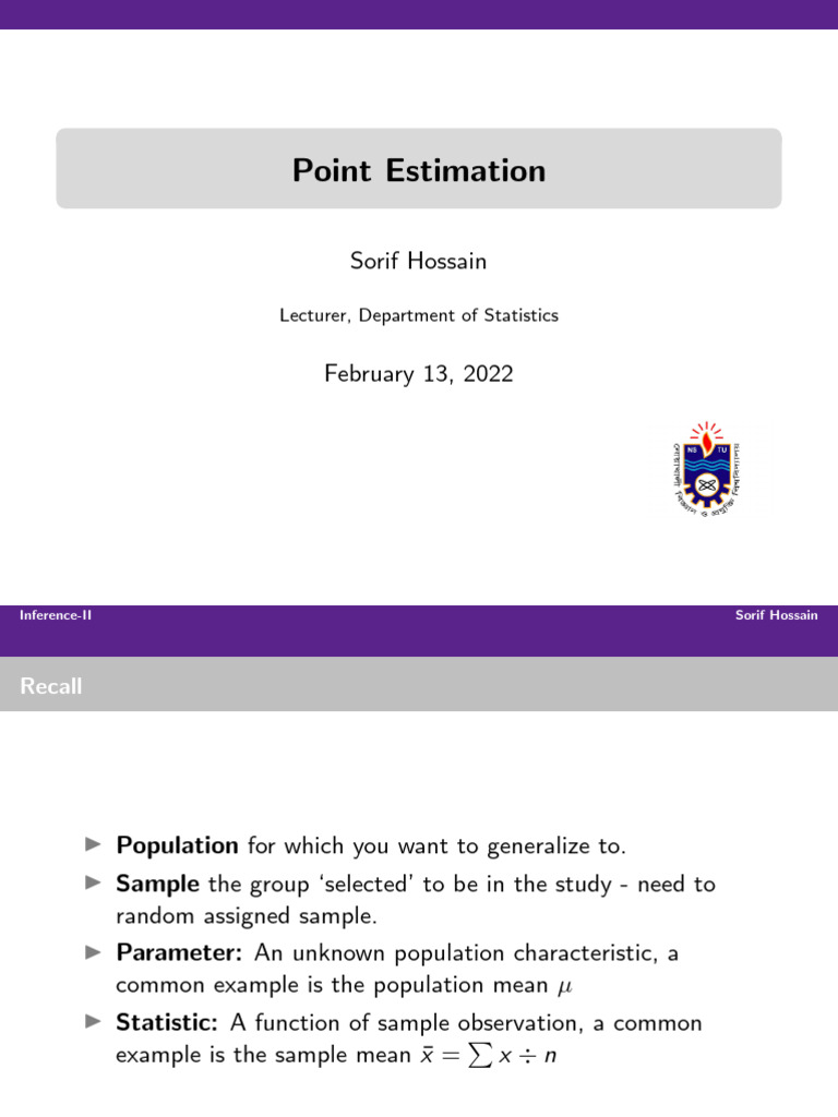 Point Estimation | PDF