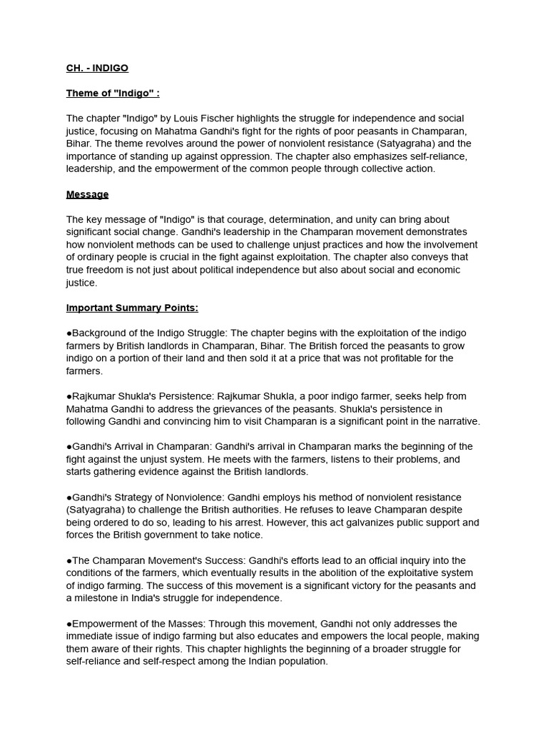 Ch- Indigo ?Summary and All English | PDF