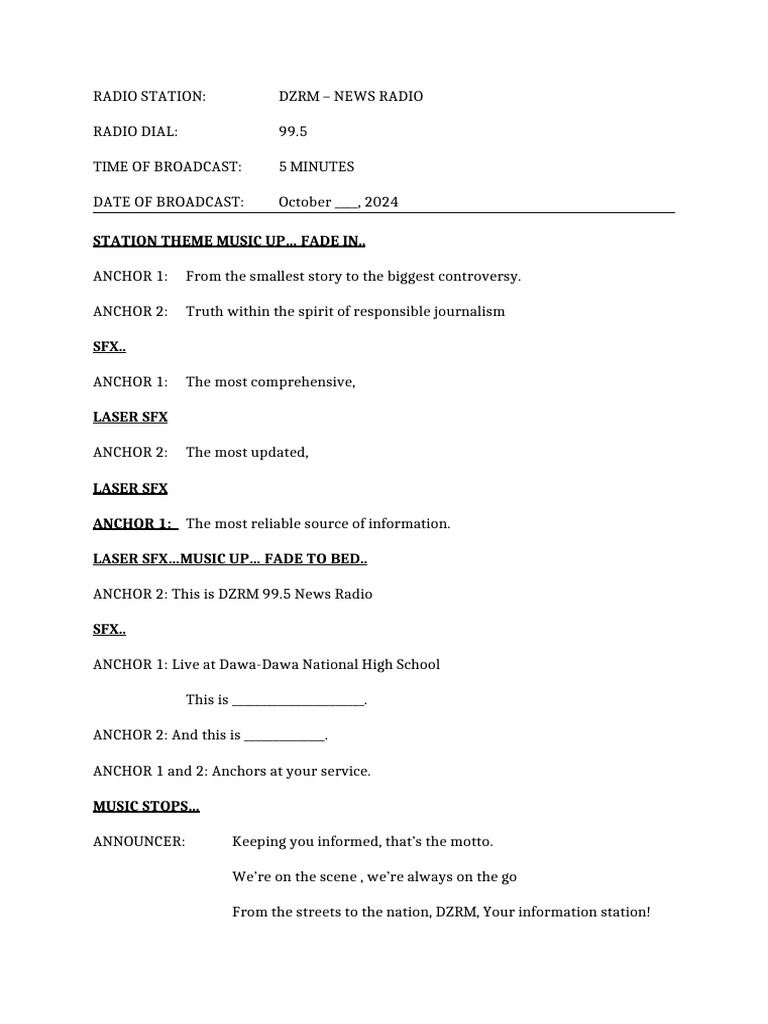 Broadcast Copy English | PDF